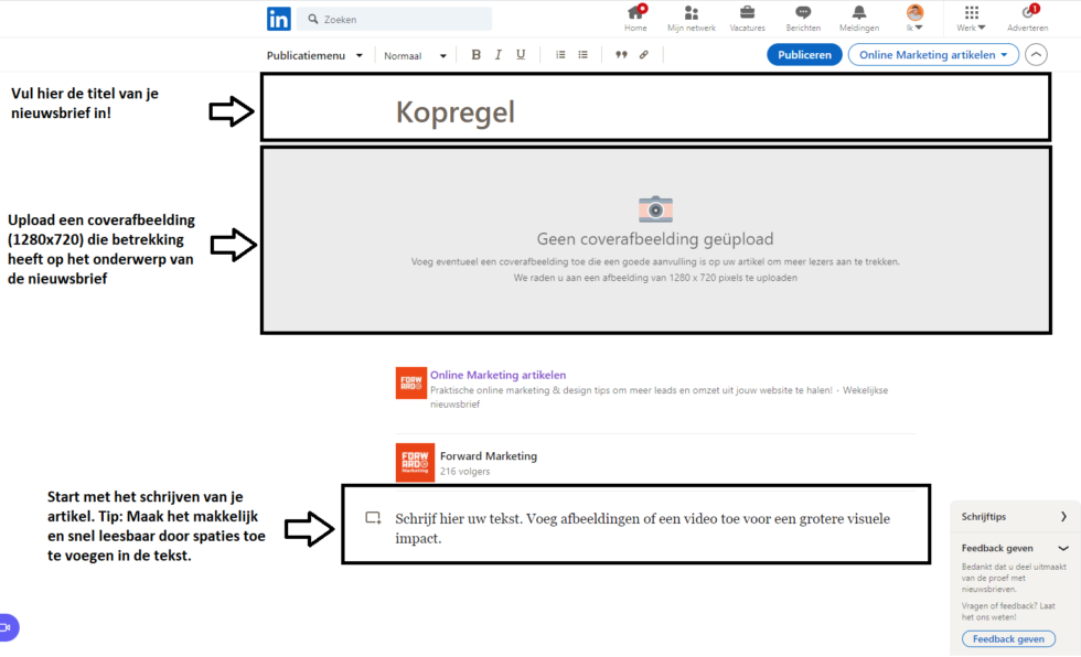 LinkedIN Nieuwsbrief Maken [Stappenplan incl. screenshots]